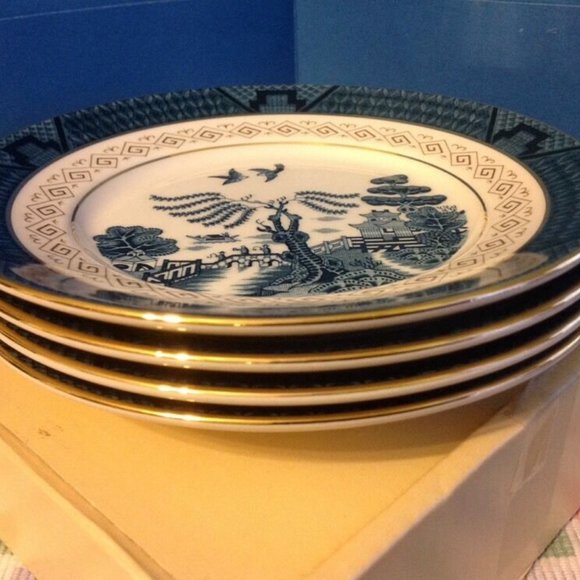 Nikko Ceramics | Dining | Set Of 4 Beautiful Nikko Tableware Blue Wgold ...